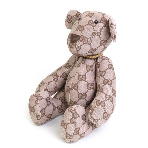 Gucci | Other | Gucci Plush Gg Canvas Bear Brown Unisex | Poshmark